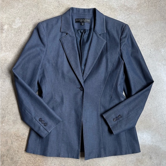 Vintage | Jackets & Coats | Vintage 9s Donna Rae Chambray Tailored ...